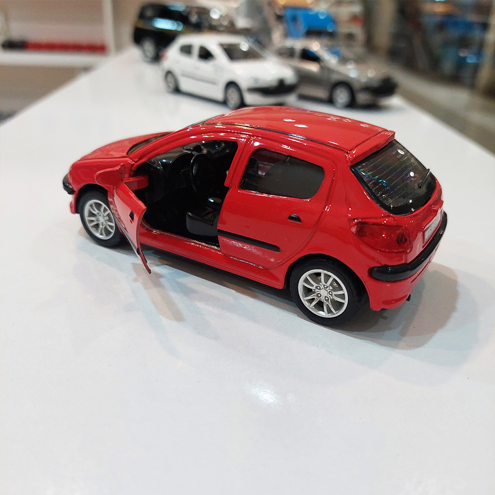 ماشین فلزی پژو 206 قرمز - قیمت عالی ️ تیر 1403